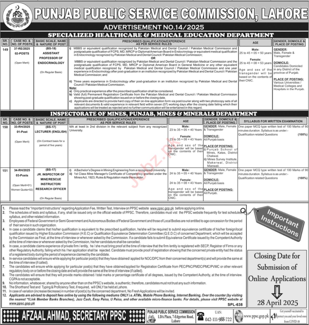 Punjab Public Service Commission PPSC Jobs